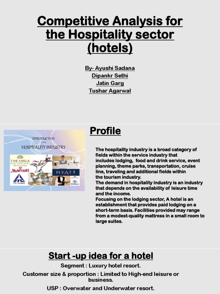 Competitive Analysis For The Hospitality Sector India (Hotels) | PDF ...