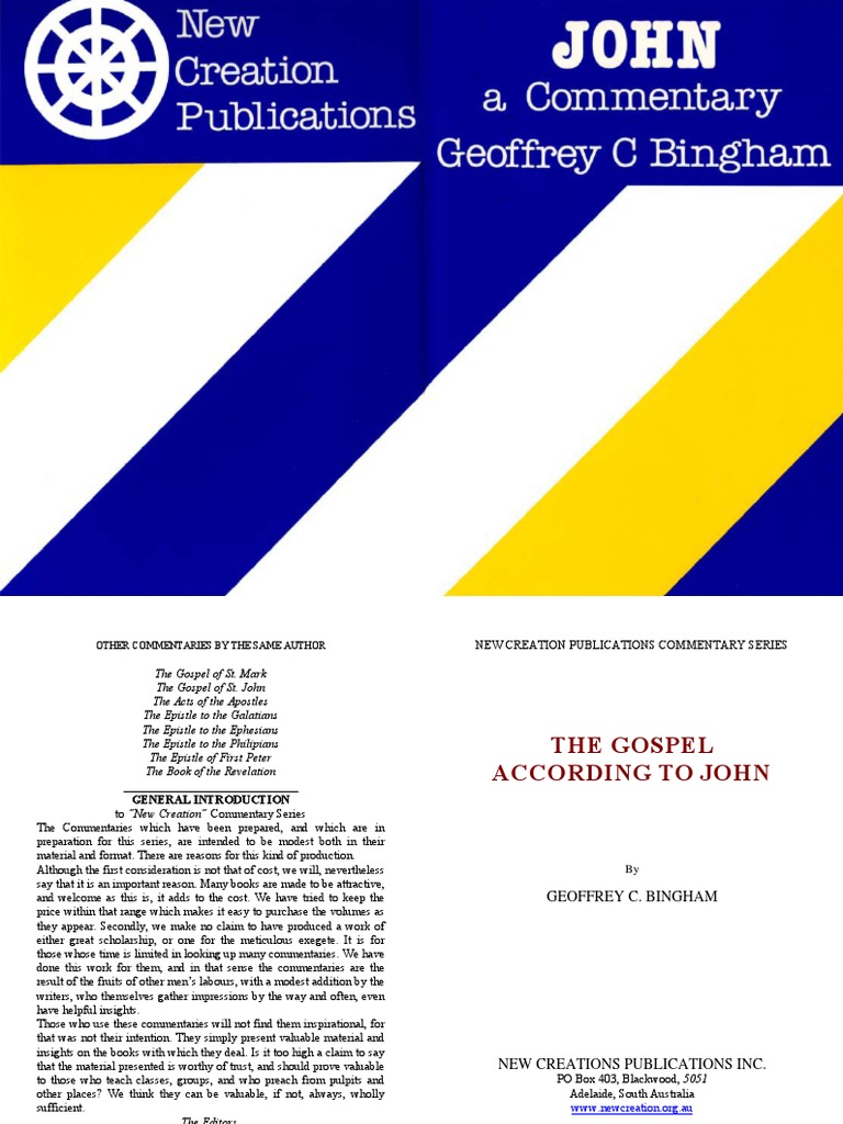 Geoffrey C Bingham John PDF | PDF | Gospel Of John | Gospels