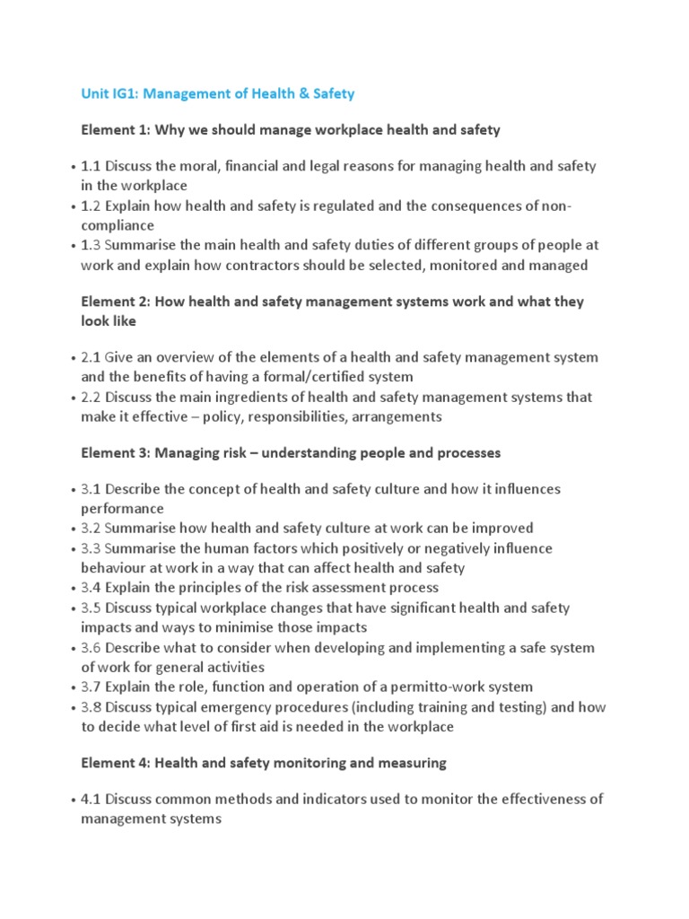 Nebosh New Syllabus | PDF | Occupational Safety And Health | Safety