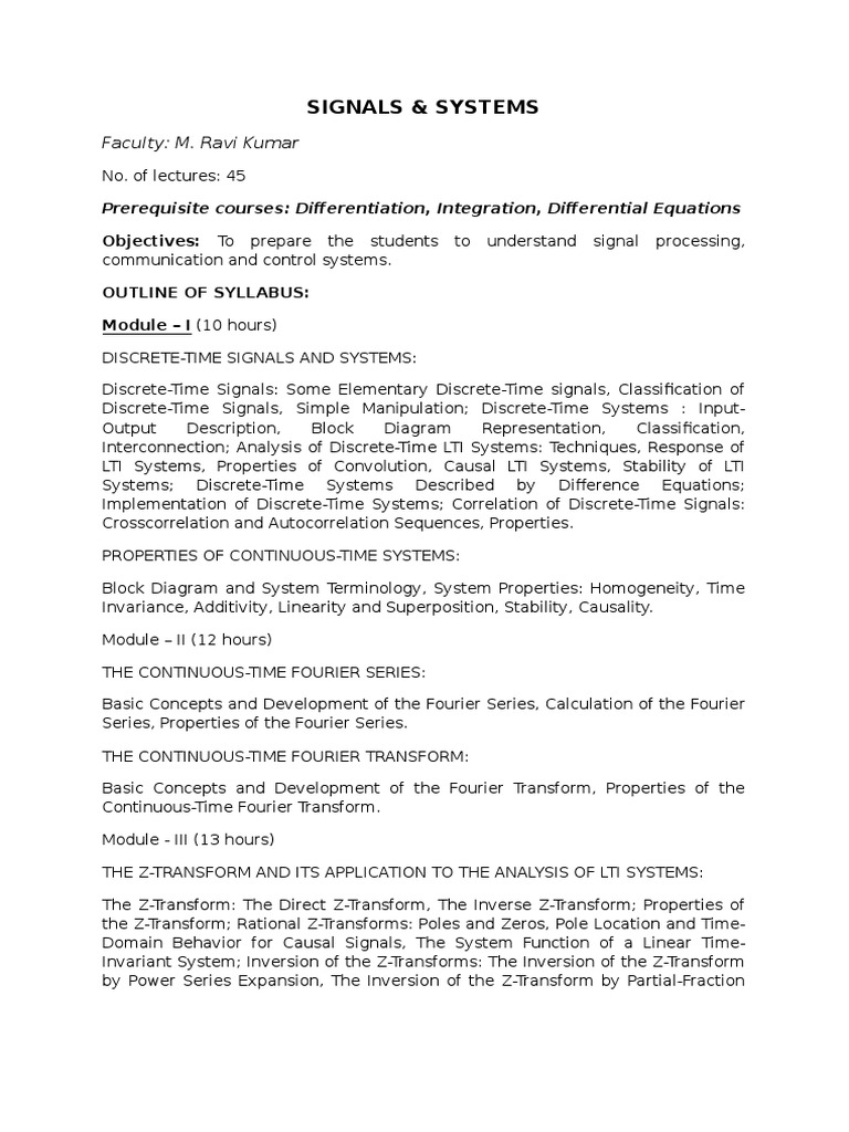 Signals and Systems | Download Free PDF | Discrete Fourier Transform ...