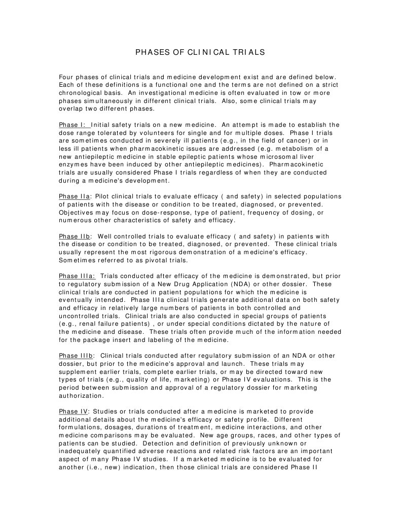 Clinical Trials Phases | PDF
