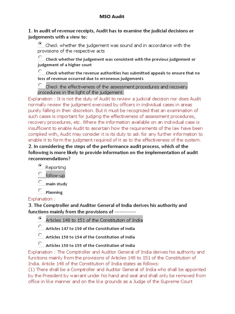 MSO Audit | PDF | Audit | Auditor's Report