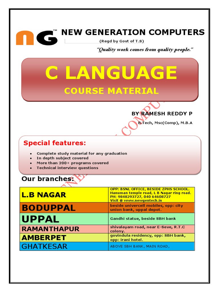 An Introduction to Computers and Programming Languages: A Comprehensive Guide to C Language ...