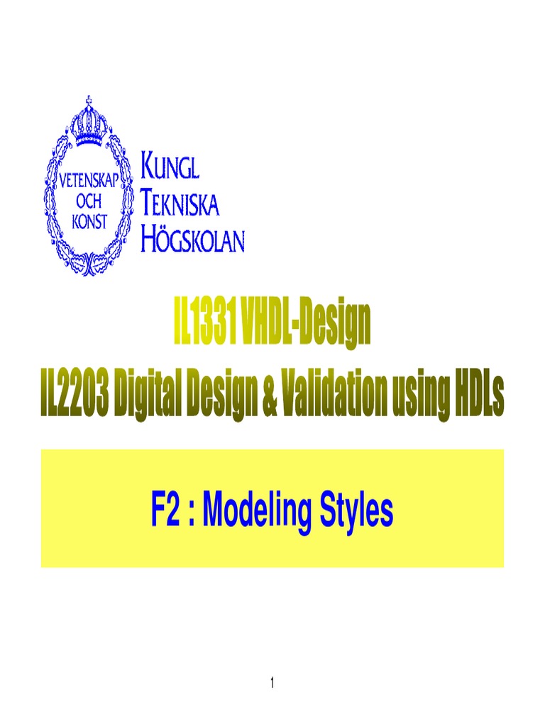 F2 - Modelling Styles | PDF | Vhdl | Control Flow