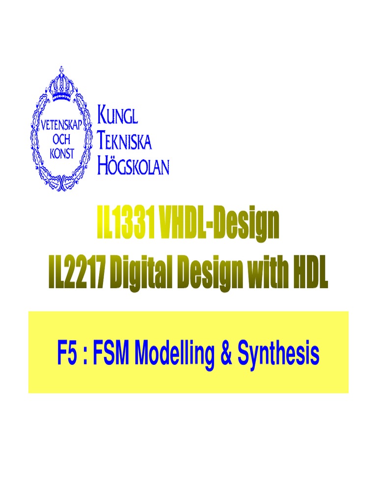 F5 - FSM Modelling and Synthesis PDF | PDF | Digital Electronics | Electrical Engineering