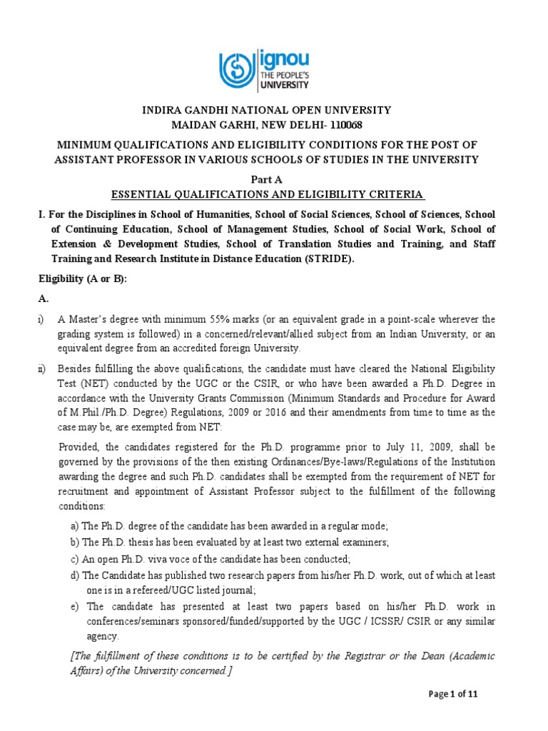 Qualifications For Assistant Professor PDF | PDF | Doctor Of Philosophy ...