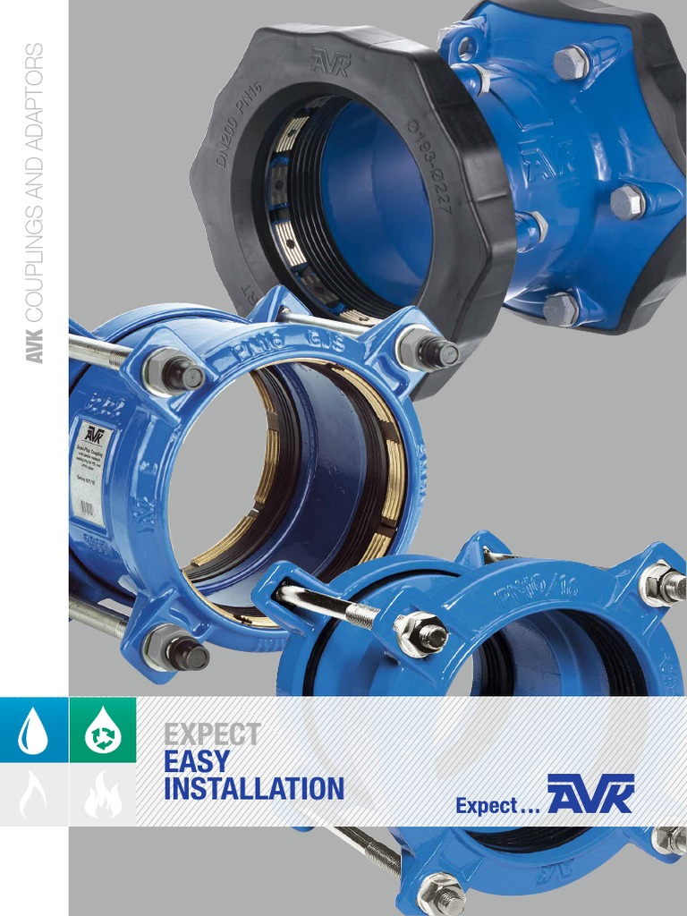 AVK Couplings Adaptors | PDF | Pipe (Fluid Conveyance) | Screw