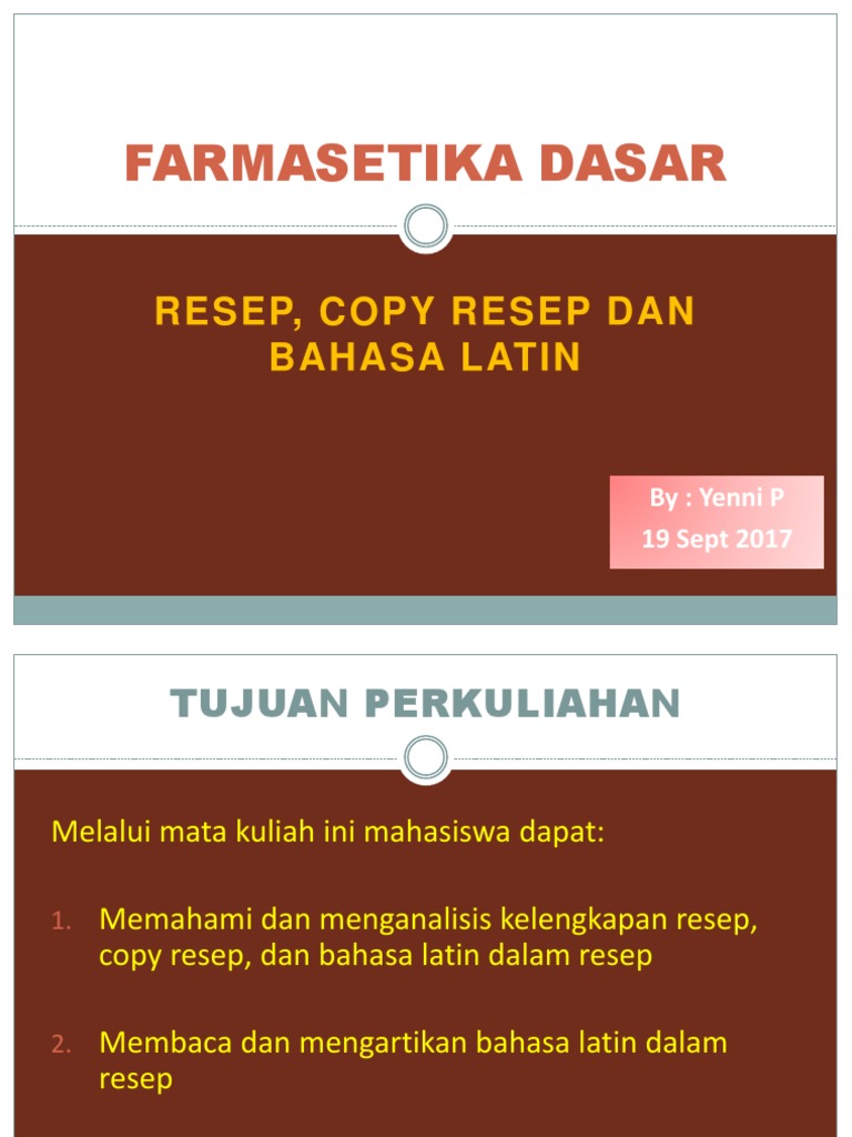 Part 2-Resep, Copy Resep, Bahasa Latin | PDF