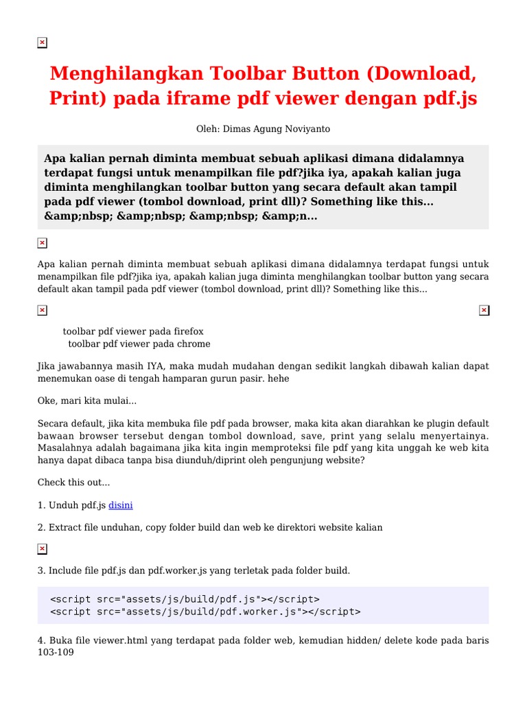 Menghilangkan Toolbar Button Download Print Pada Iframe PDF Viewer ...