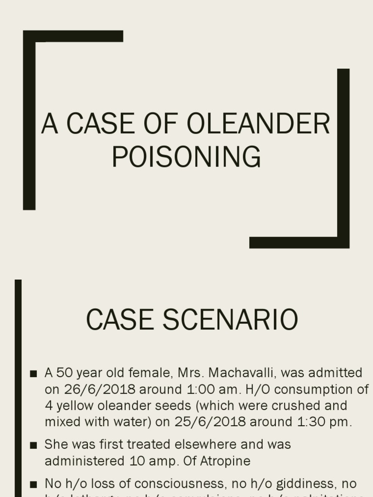 Oleander Poisoning Case Management | PDF
