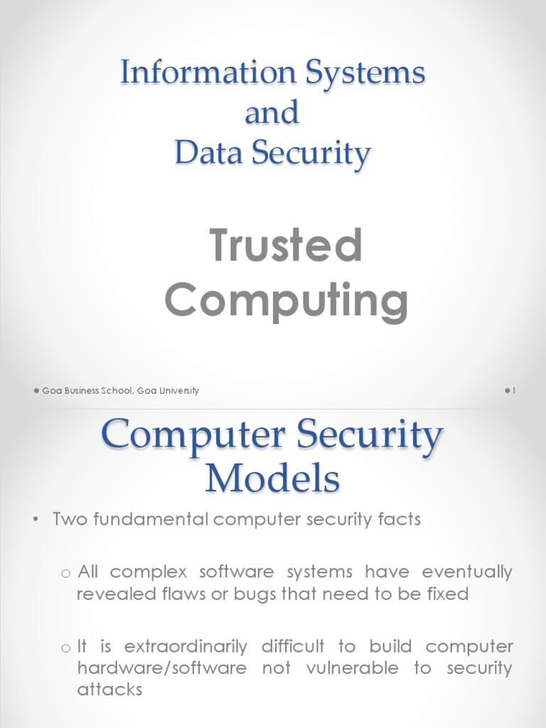 L07 ISDS-Trusted Computing | PDF | Computer Security | Security