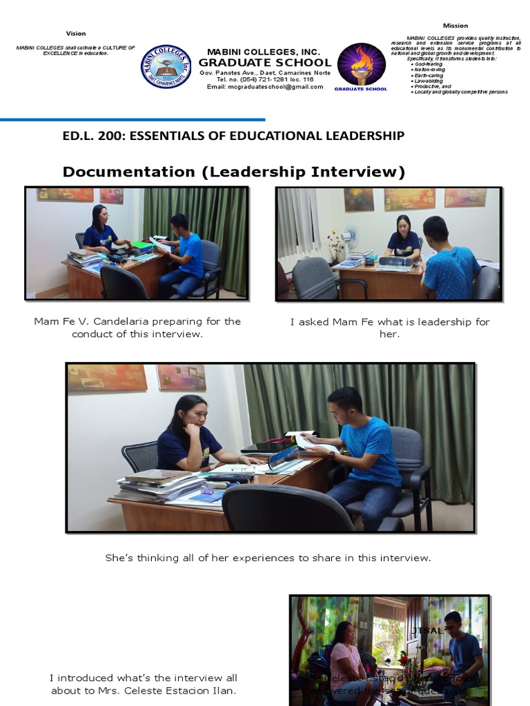 Ed.L. 200: Essentials of Educational Leadership Documentation ...