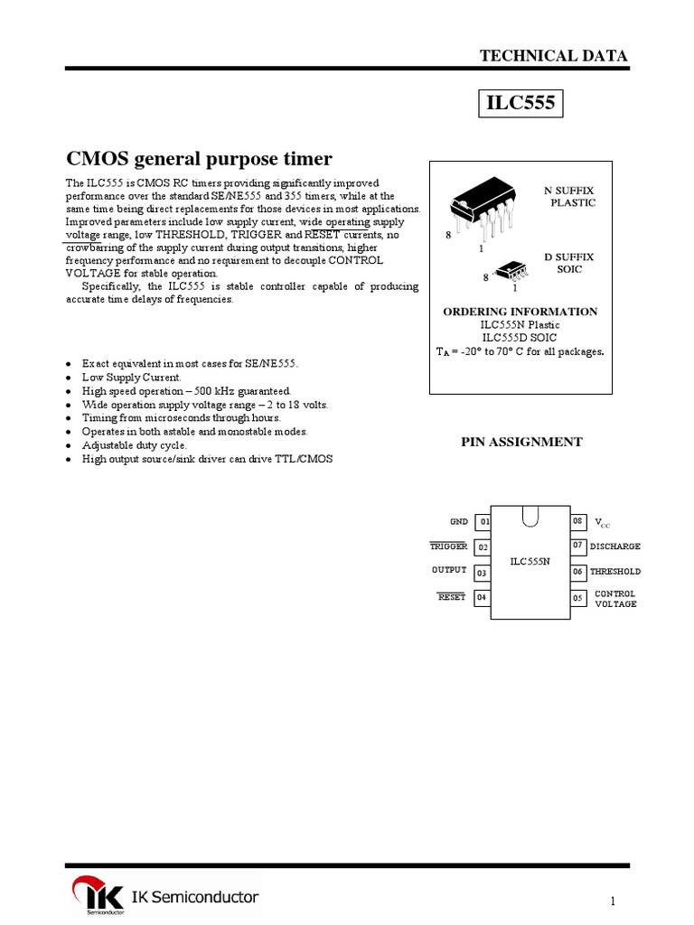 ICM7555 | PDF | Digital Electronics | Electricity