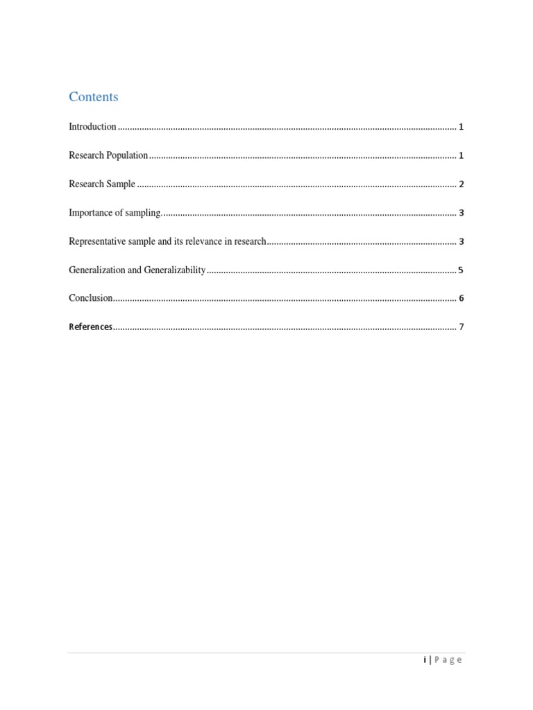 Generalization and Generalizability of Research Sample | PDF | Sampling (Statistics) | Bias