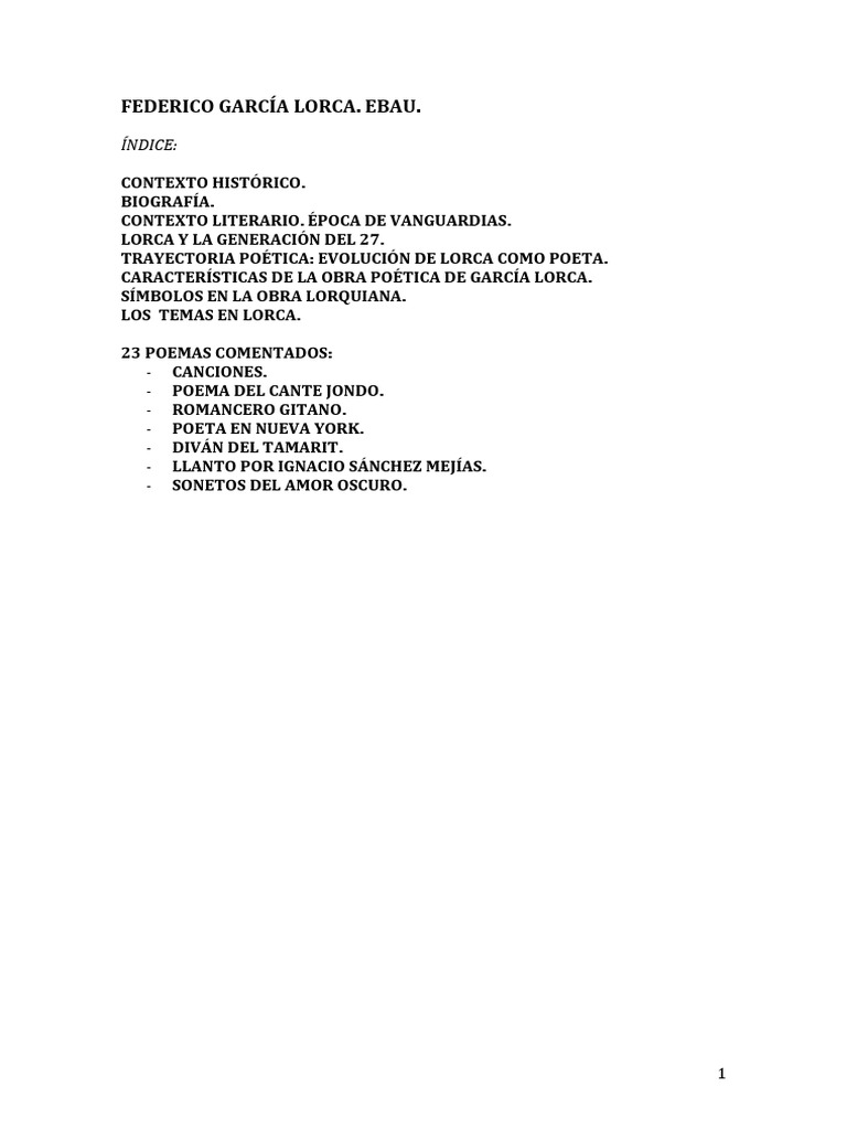 Lorca Apuntes Todo en PDF | PDF | Federico García Lorca | Vanguardia