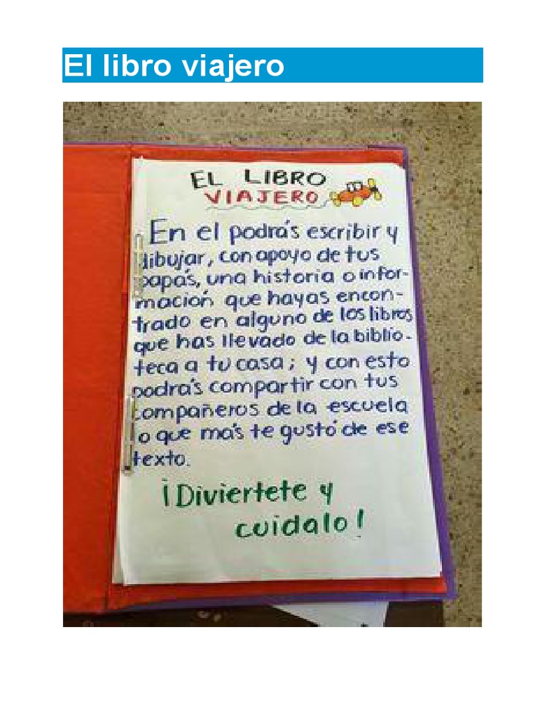 El Libro Viajero | PDF | Salón de clases | Libros