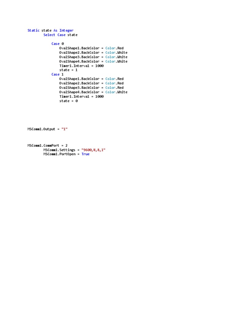 Visual Basic LED Control Code | PDF | Teaching Methods & Materials