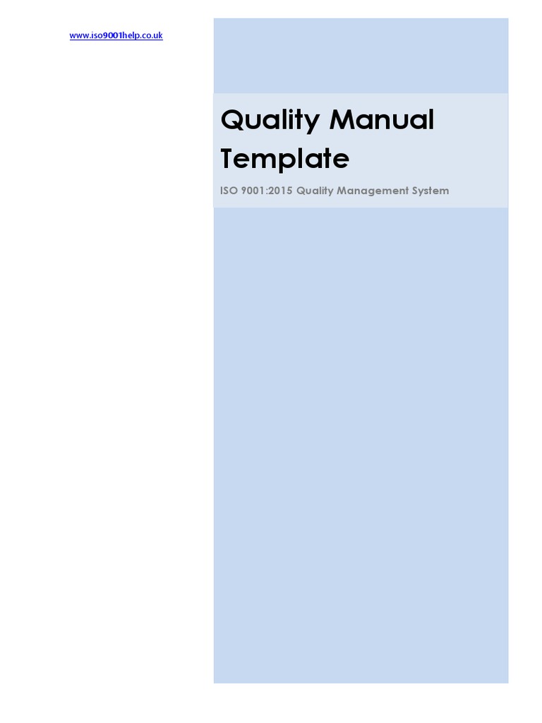 QMS Quality Manual Template | PDF | Quality Management System | Risk ...