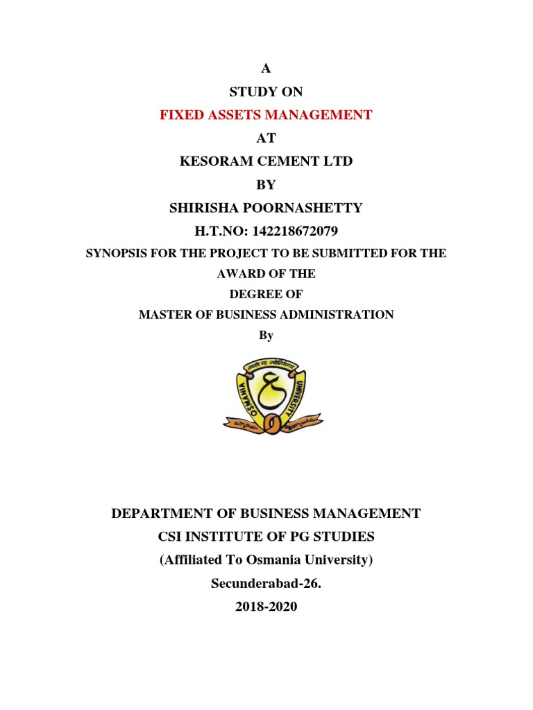 Fixed Assets Management Kesoram Csi | PDF | Book Value | Historical Cost
