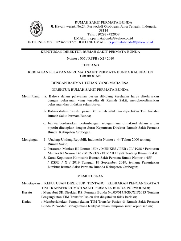 Rumah Sakit Permata Bunda | PDF
