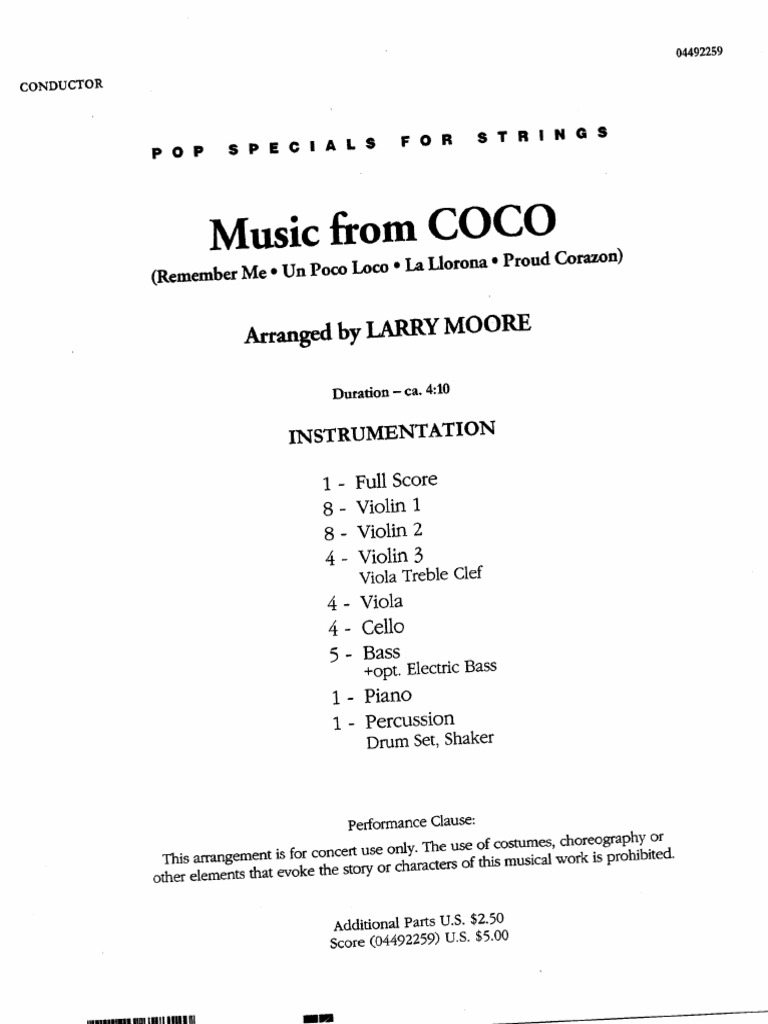 Music From Coco Score PDF | PDF