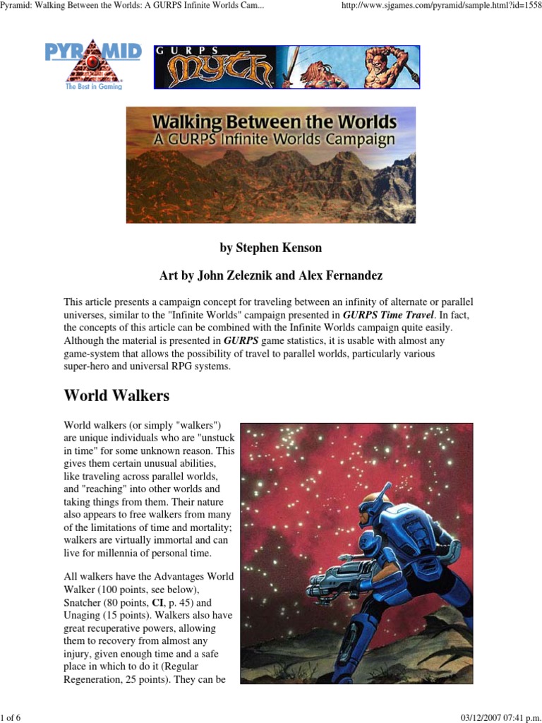 Walking Between The Worlds, A Gurps Infin | PDF | Storms | Vehicles