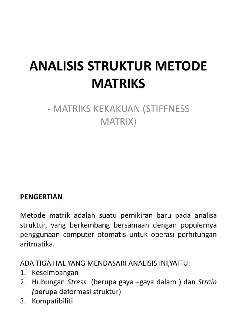 Analisis Struktur Metode Matriks | PDF