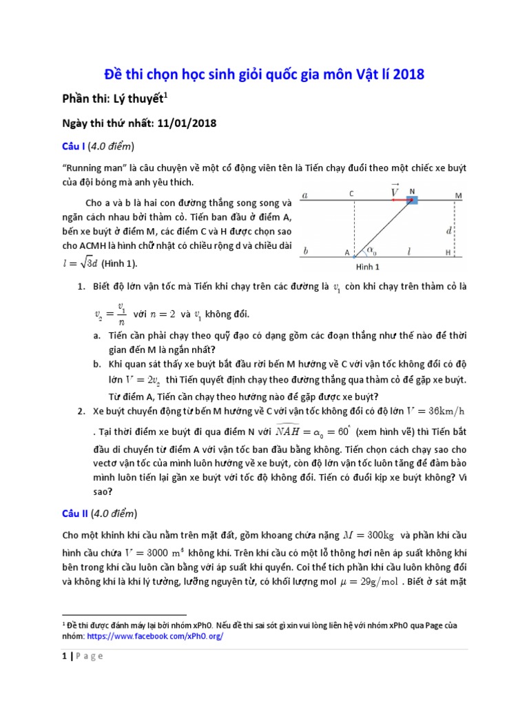 De Thi VPhO 2018 - Ngay 1 Va 2 | PDF