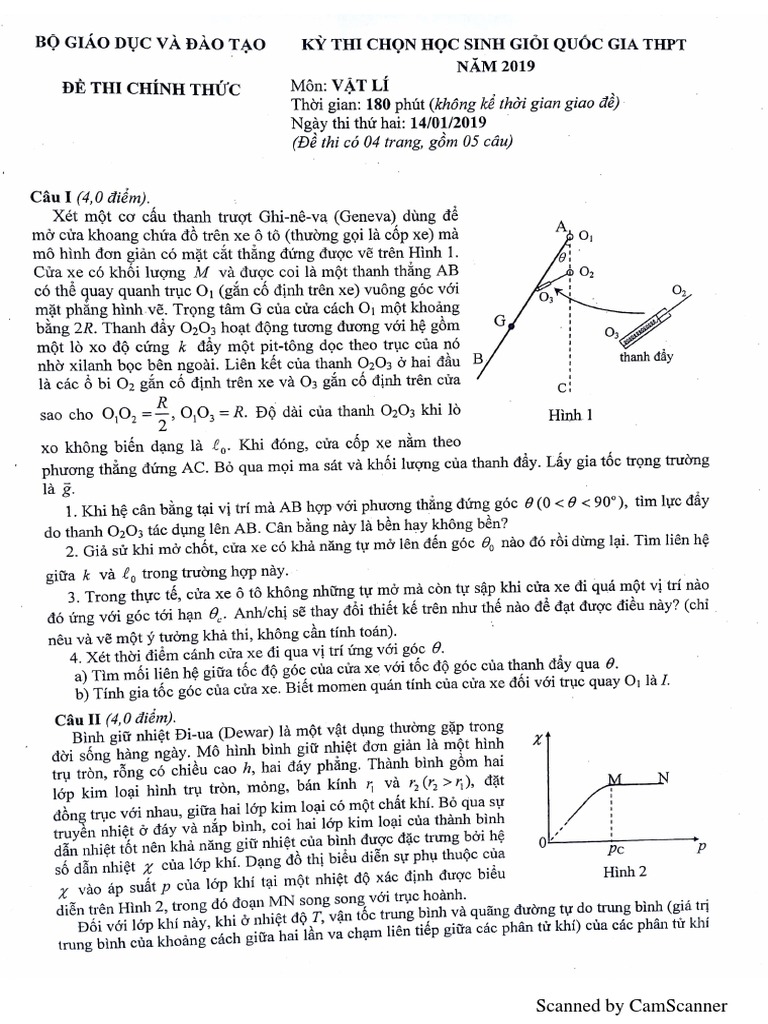 VPhO 2019 - Ngay Thi Thu 2 (14-01-2019) | PDF