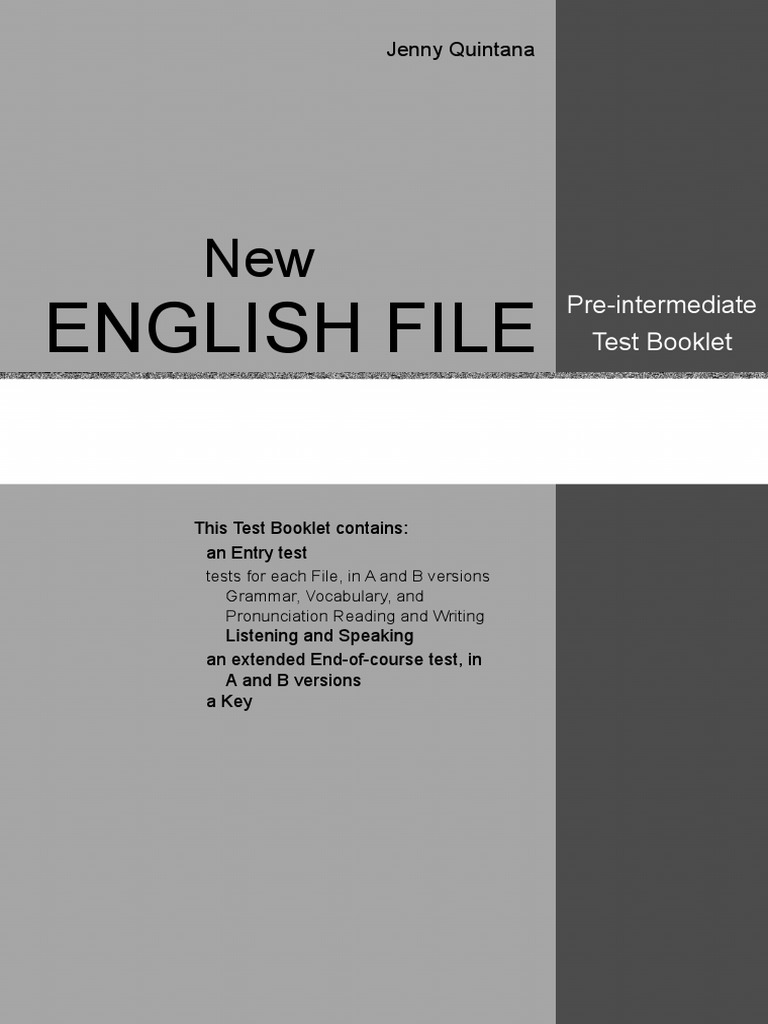 English File: Pre-Intermediate Test Booklet | PDF | Lisa Simpson ...