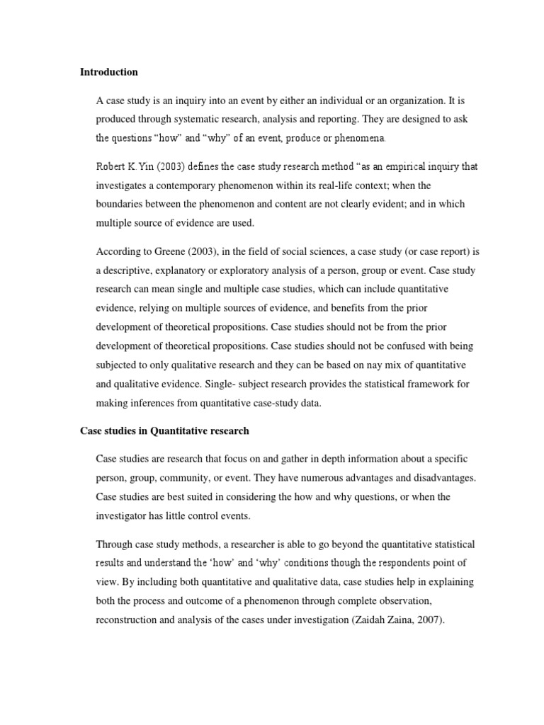 Case Study Model | Download Free PDF | Case Study | Quantitative Research