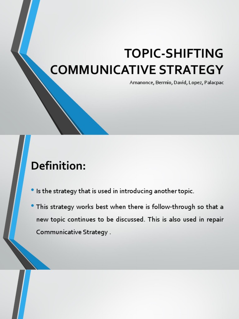 Topic Shifting | PDF
