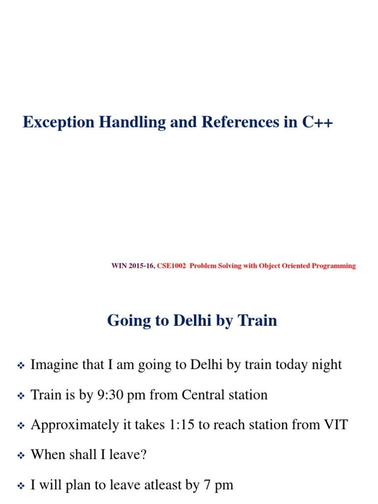 Exception Handling | Download Free PDF | Parameter (Computer Programming) | Subroutine