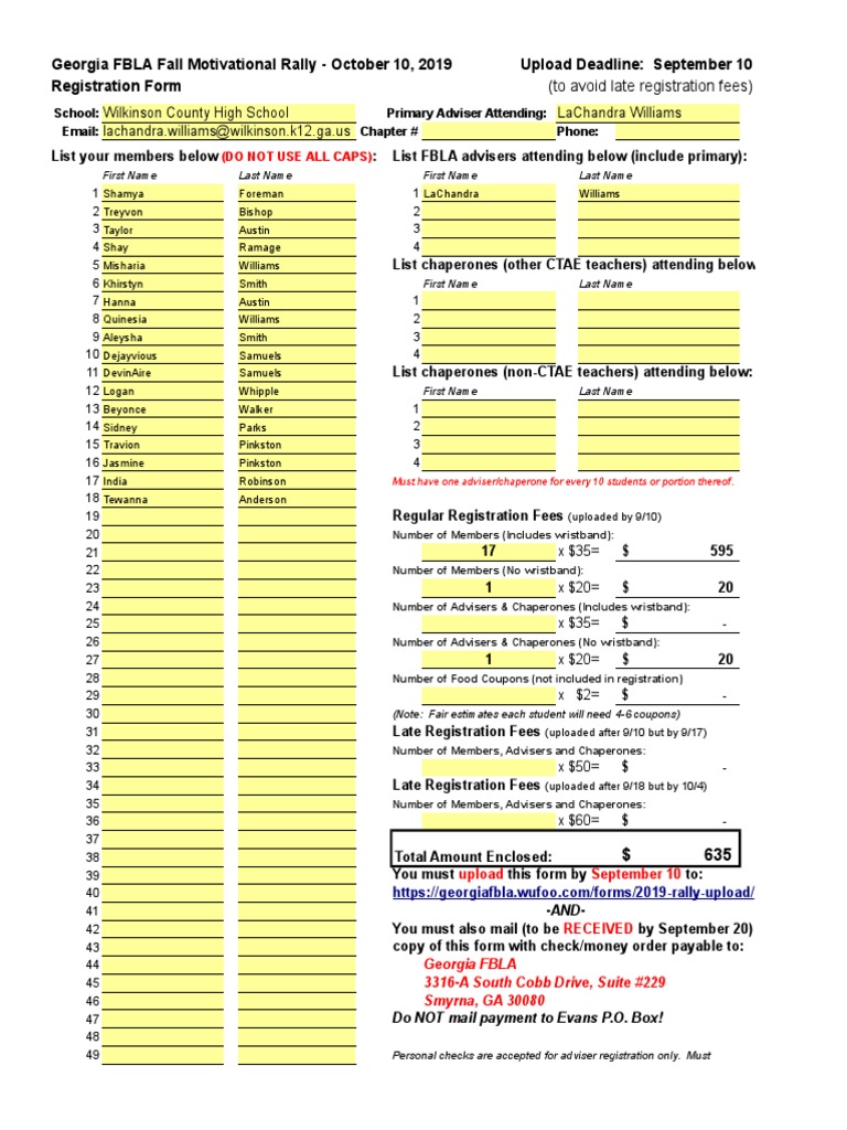 2019 Rally Registration Form Revised | PDF | Financial Technology ...