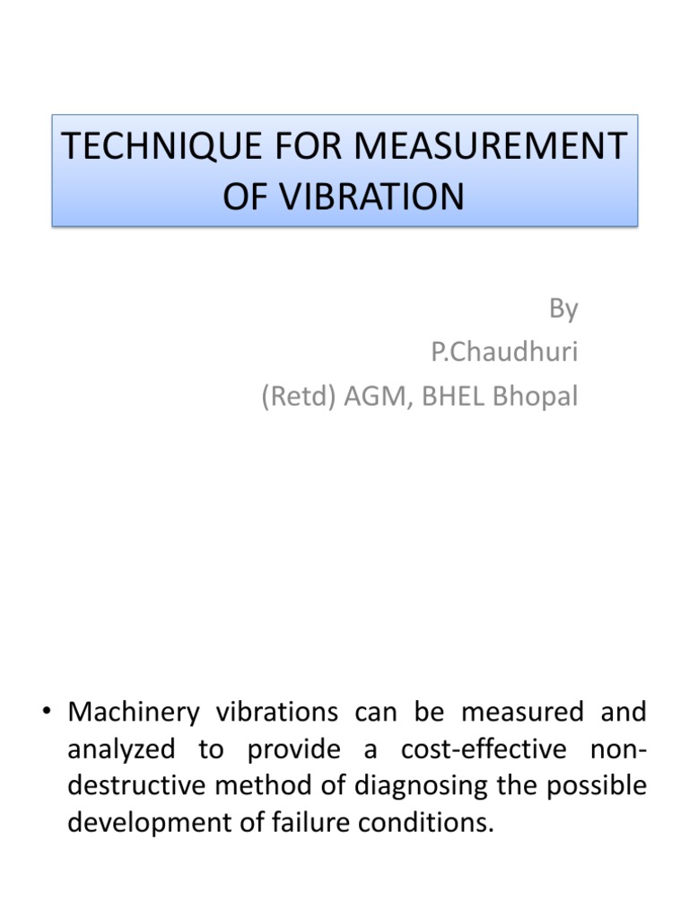 Techniques of Vibration Measurement | PDF | Bearing (Mechanical) | Wind Turbine