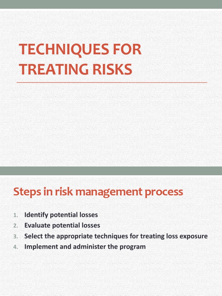 Techniques in Treating Risk | PDF | Insurance | Risk Management