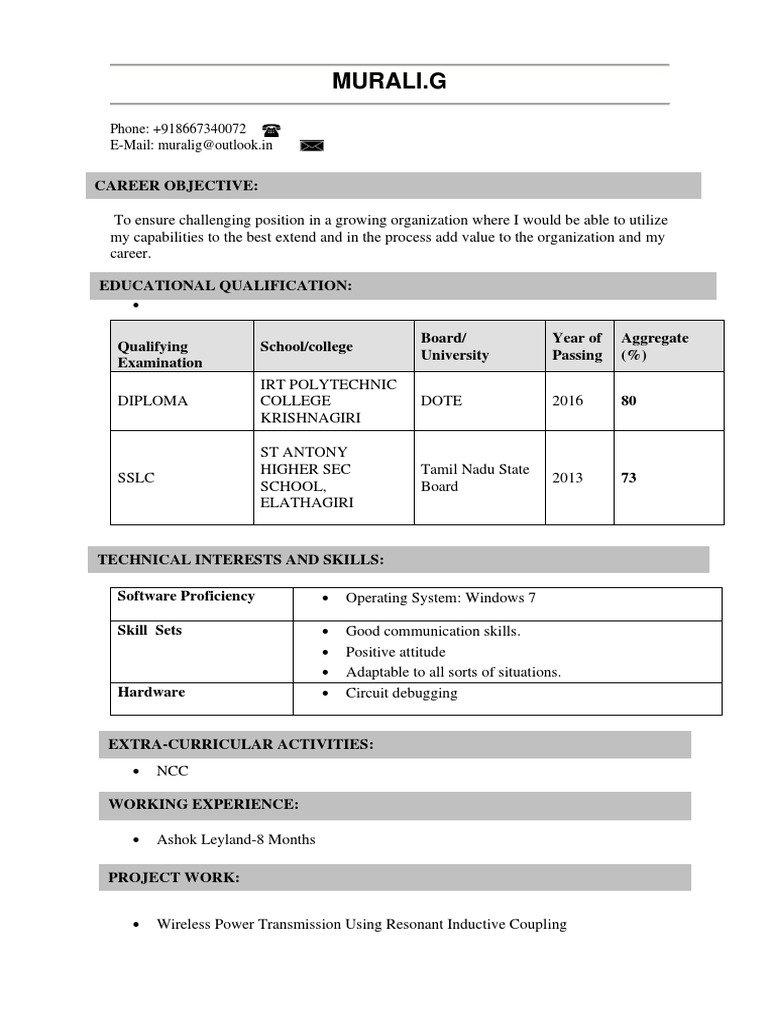 Murali Resume | PDF