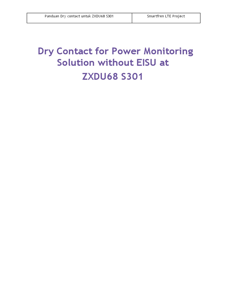 Panduan Untuk Dry Contact Di ZXDU68 S301 | PDF