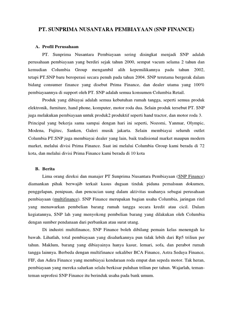 Kasus SNP Finance | PDF