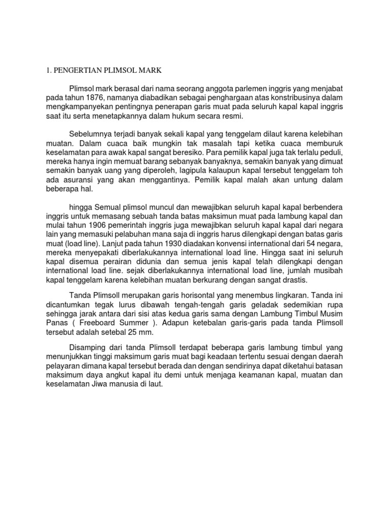 Fungsi dan Pengertian Plimsoll Mark | PDF | Perjalanan