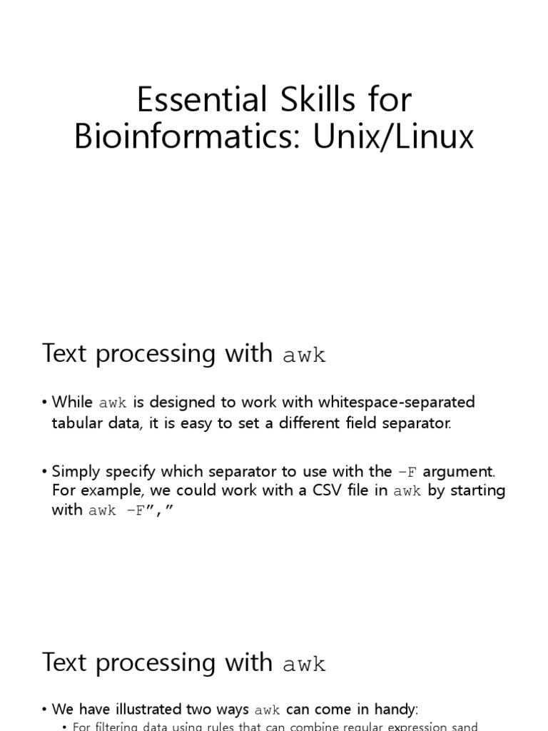Essential Skills For Bioinformatics | PDF | Regular Expression ...