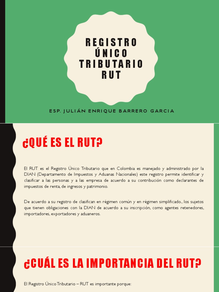 Presentación - RUT | PDF | Impuestos | Colombia