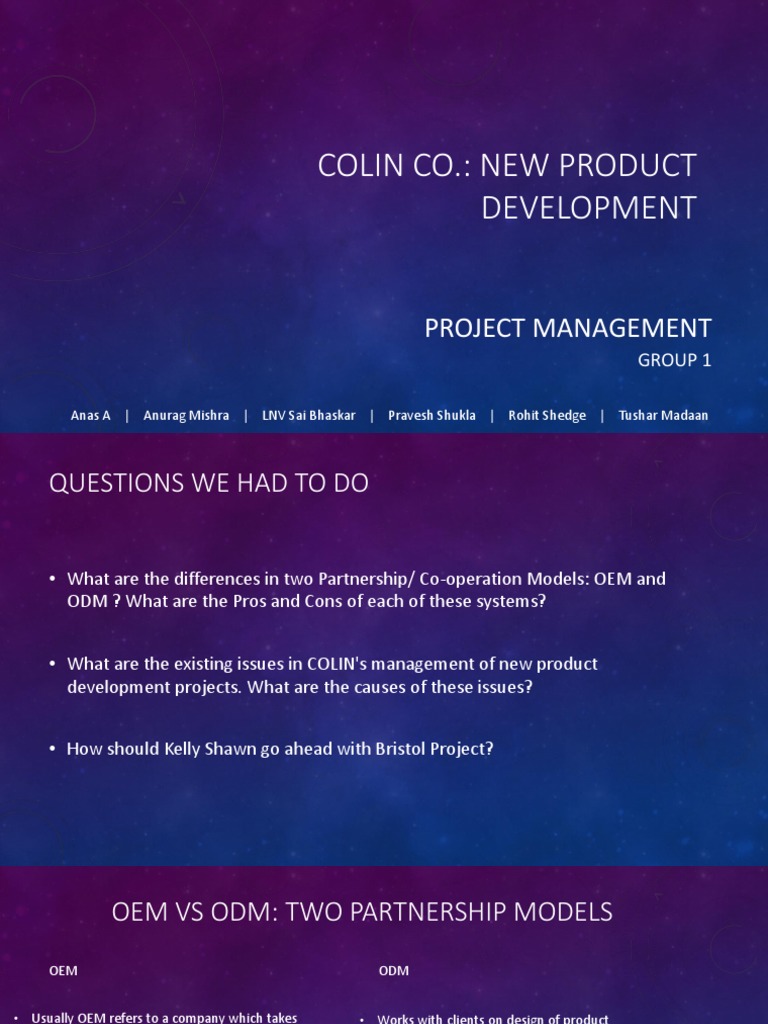COLIN Case Solution Project Management | PDF | New Product Development ...