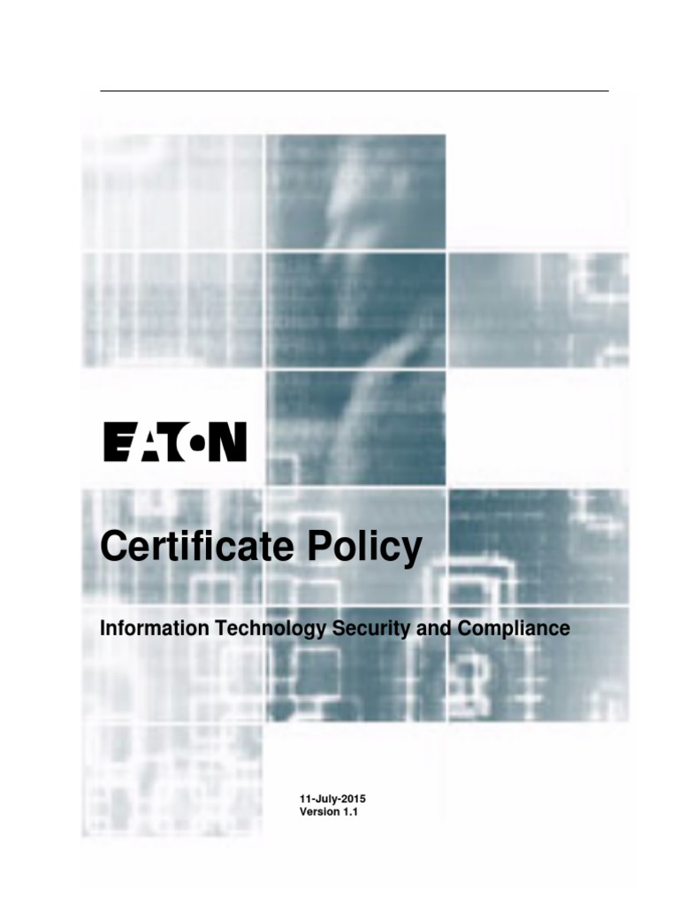 Eaton Certificate Policy | PDF | Public Key Certificate | Public Key ...