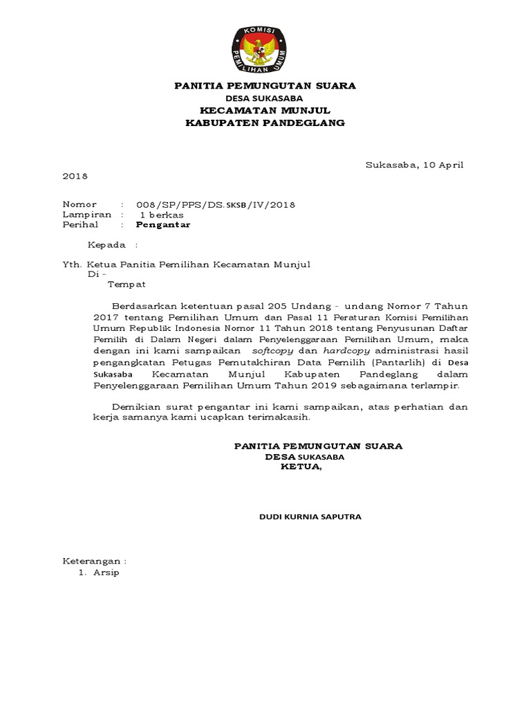 Surat Pengantar Ke PPK | PDF