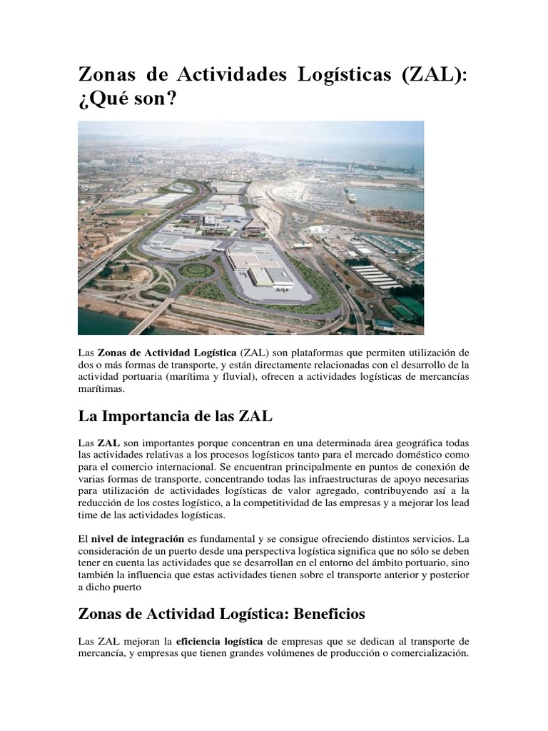 Zonas de Actividades Logísticas | PDF | Logística | Transporte