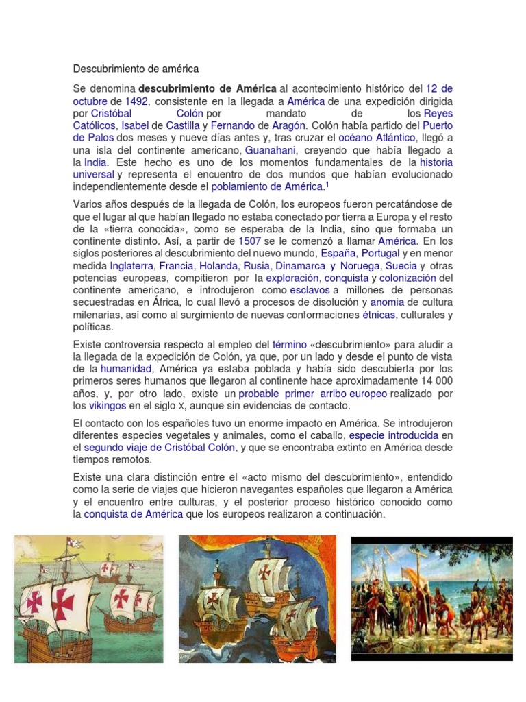 Descubrimiento de América | PDF | Exploración de América del Norte ...