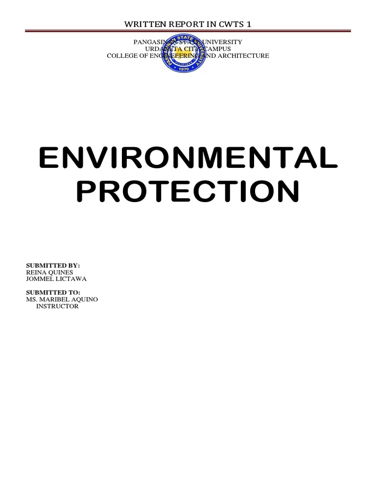Environmental Protection: Written Report in Cwts 1 | PDF | Clean Air ...