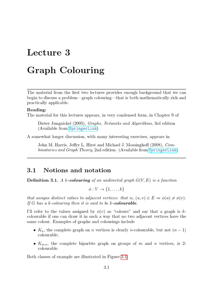 Graph Colouring: 3.1 Notions and Notation | PDF | Vertex (Graph Theory) | Visual Cortex
