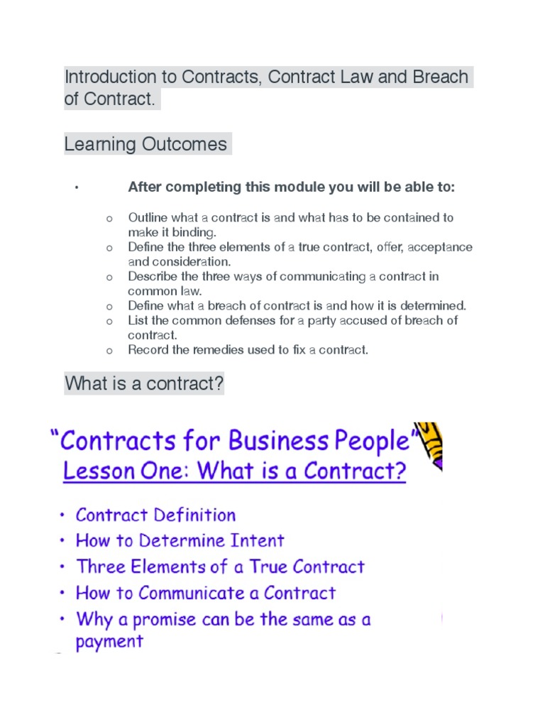 Introduction To Contracts | PDF